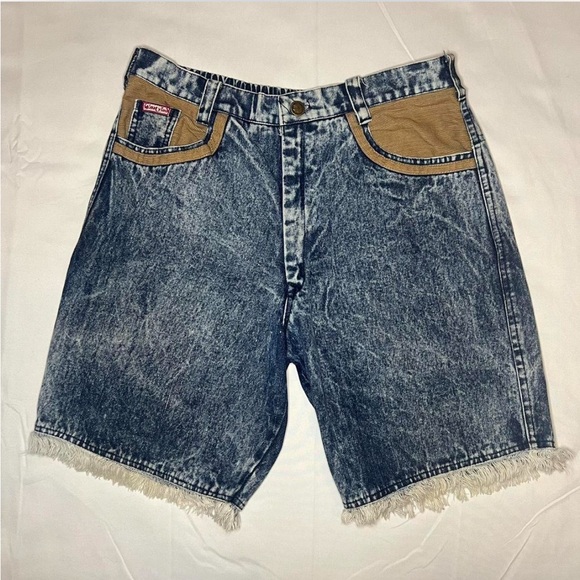 Vintage | Shorts | Vintage 9s Denim Acid Wash Jortsshorts With Frayed ...